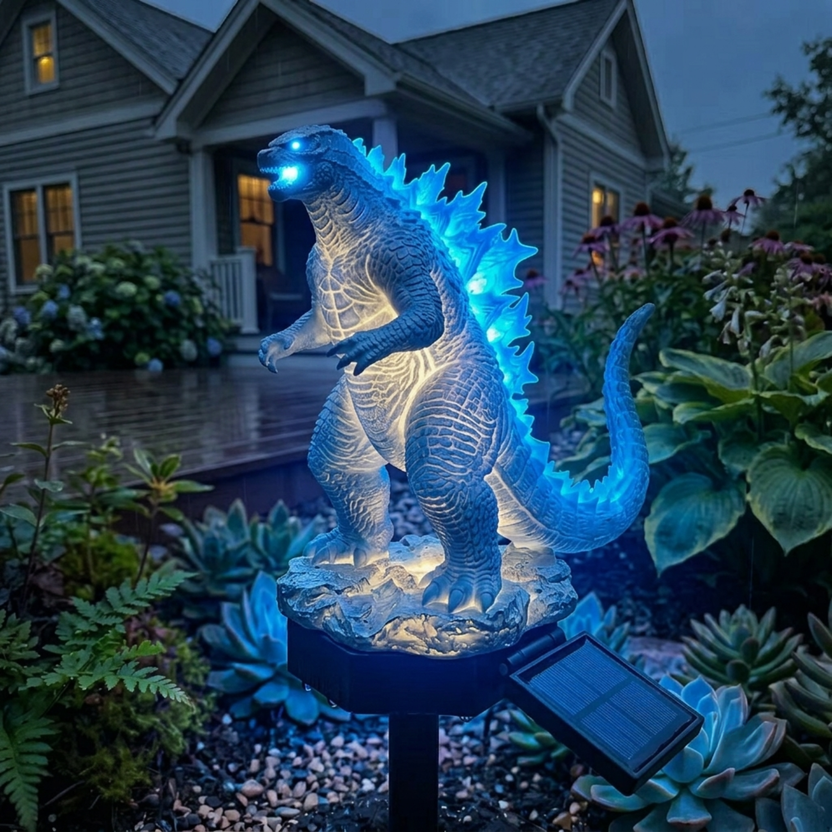 Godzilla Solar Garden Light - Glowing LED Outdoor Stake Light for Yard ...